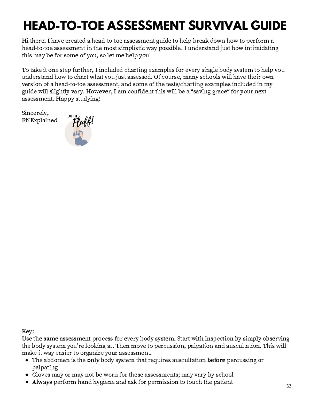 Head-to-Toe Assessment Guide for RN Students: Simplified Techniques ...