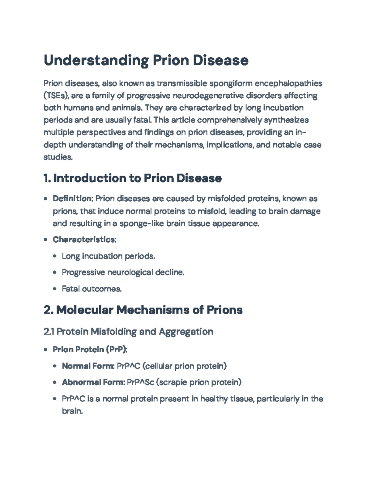 Understanding Prion Diseases: Mechanisms, Implications & Case Studies ...