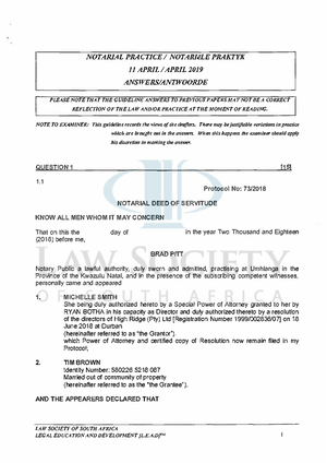 Notarial practice - SECTIONAL TITLES: & Notarial Deeds ACTS ...