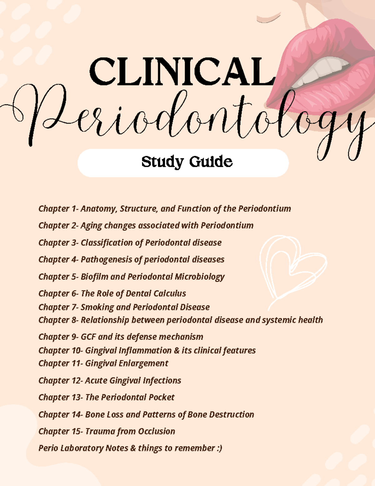 Periodontics Study Guide (PERIO 101): Anatomy & Disease Overview - Studocu