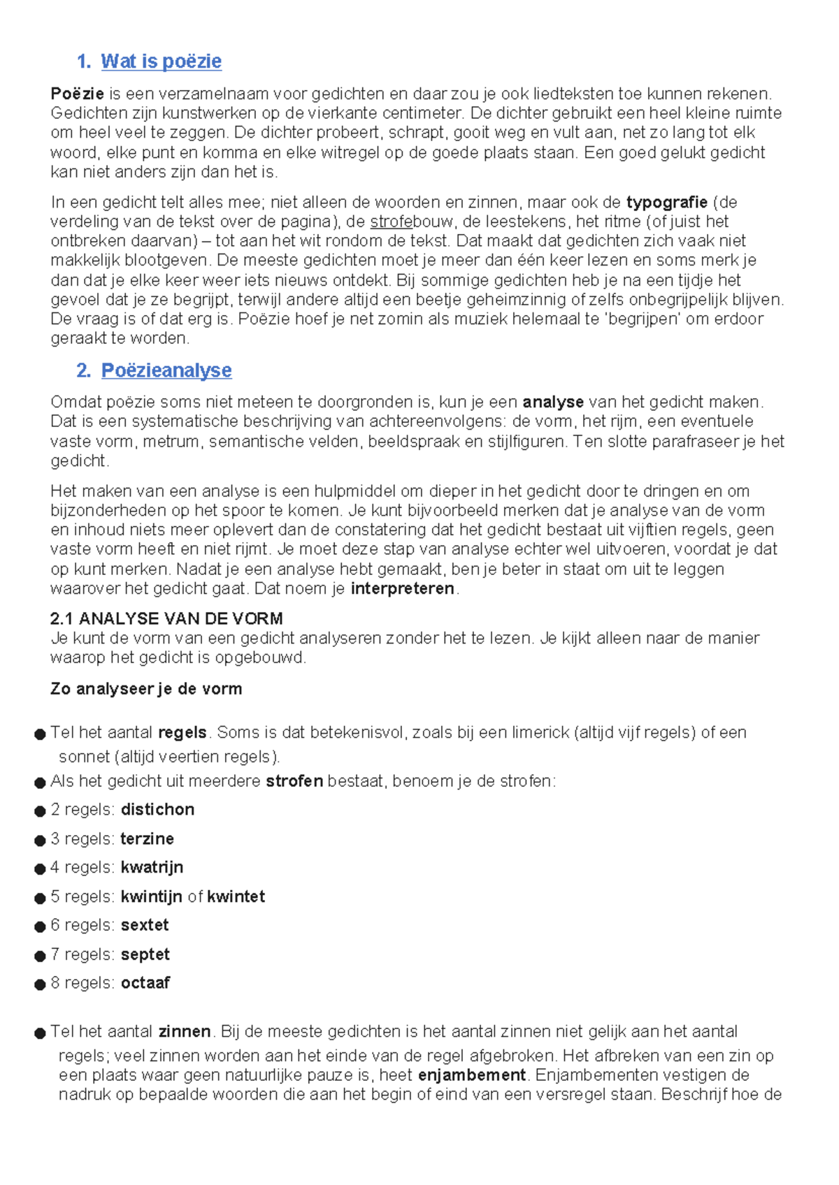 Poëzietheorie: Analyse en Interpretatie van Gedichten (NED101 ...