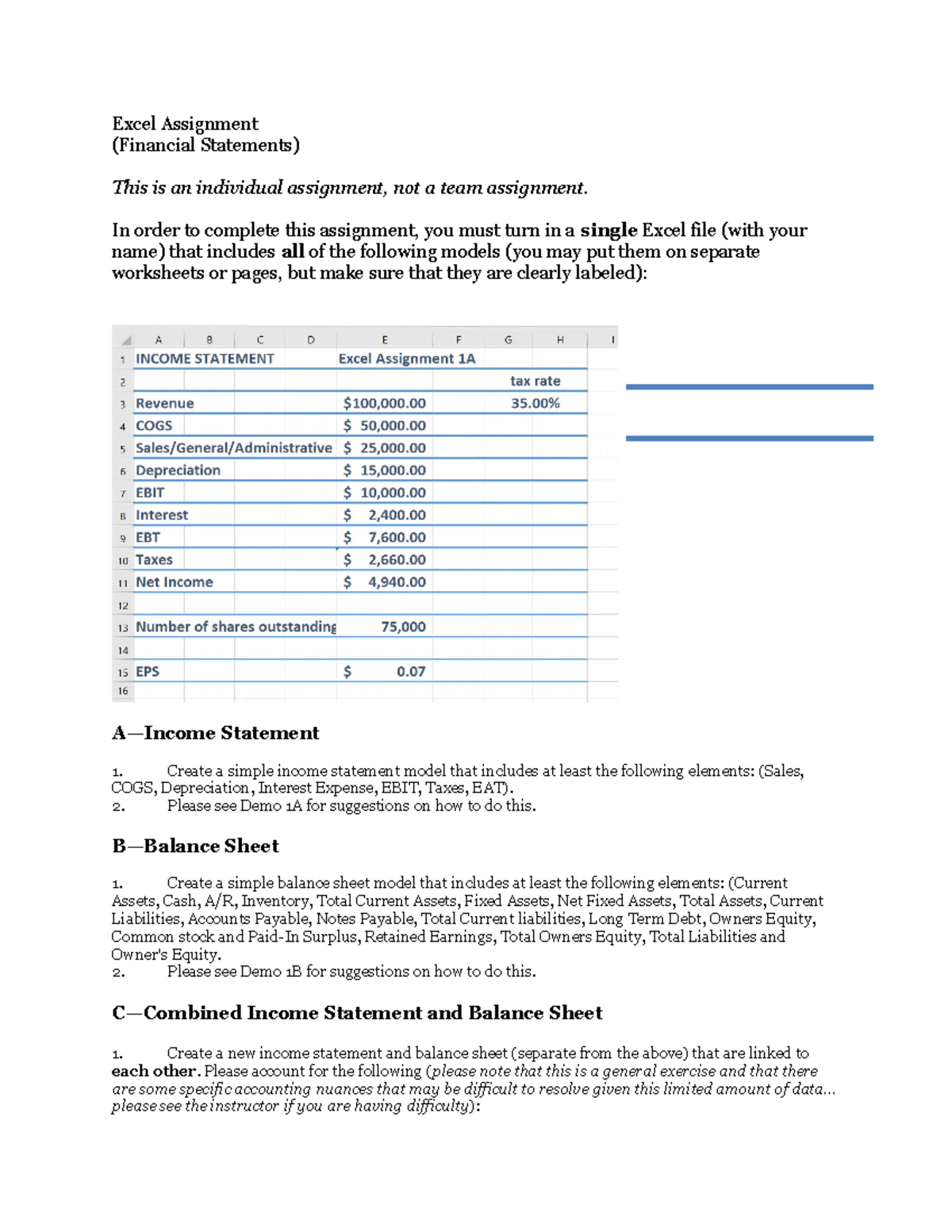 FIN 301 WK03 Excel Assignment - Financial Statements Overview - Studocu