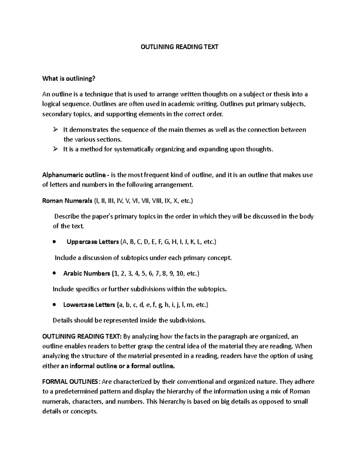 Outlining Reading Text: Techniques for Effective Academic Structuring ...