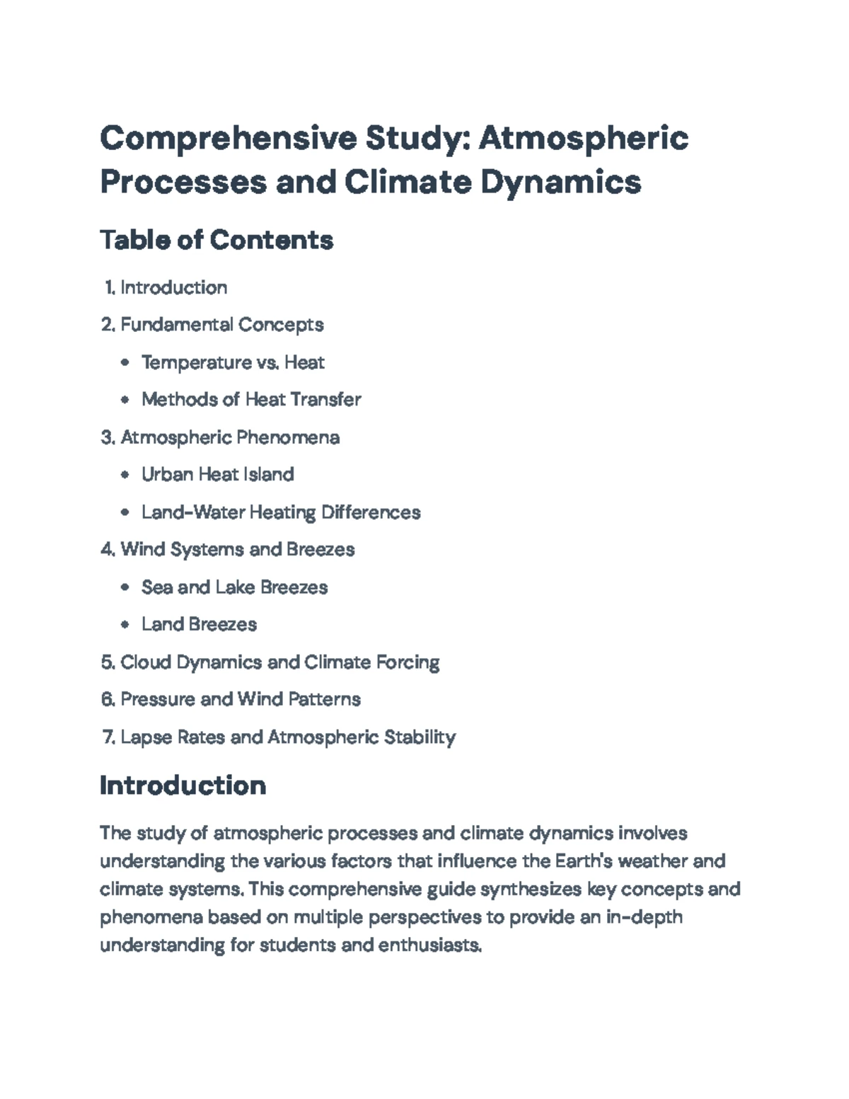 Atmospheric Processes & Phenomena: Key Concepts Overview for GEOS 101 ...