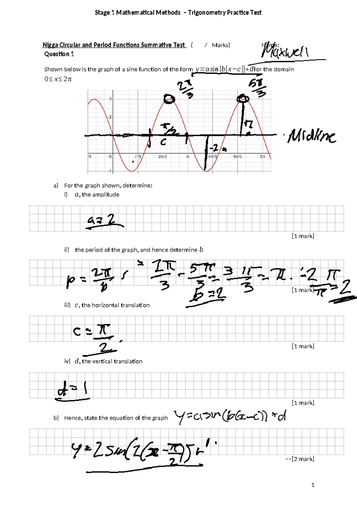 Stage 1 Mathematical Methods Trigonometry Practice Test - 25 Questions ...