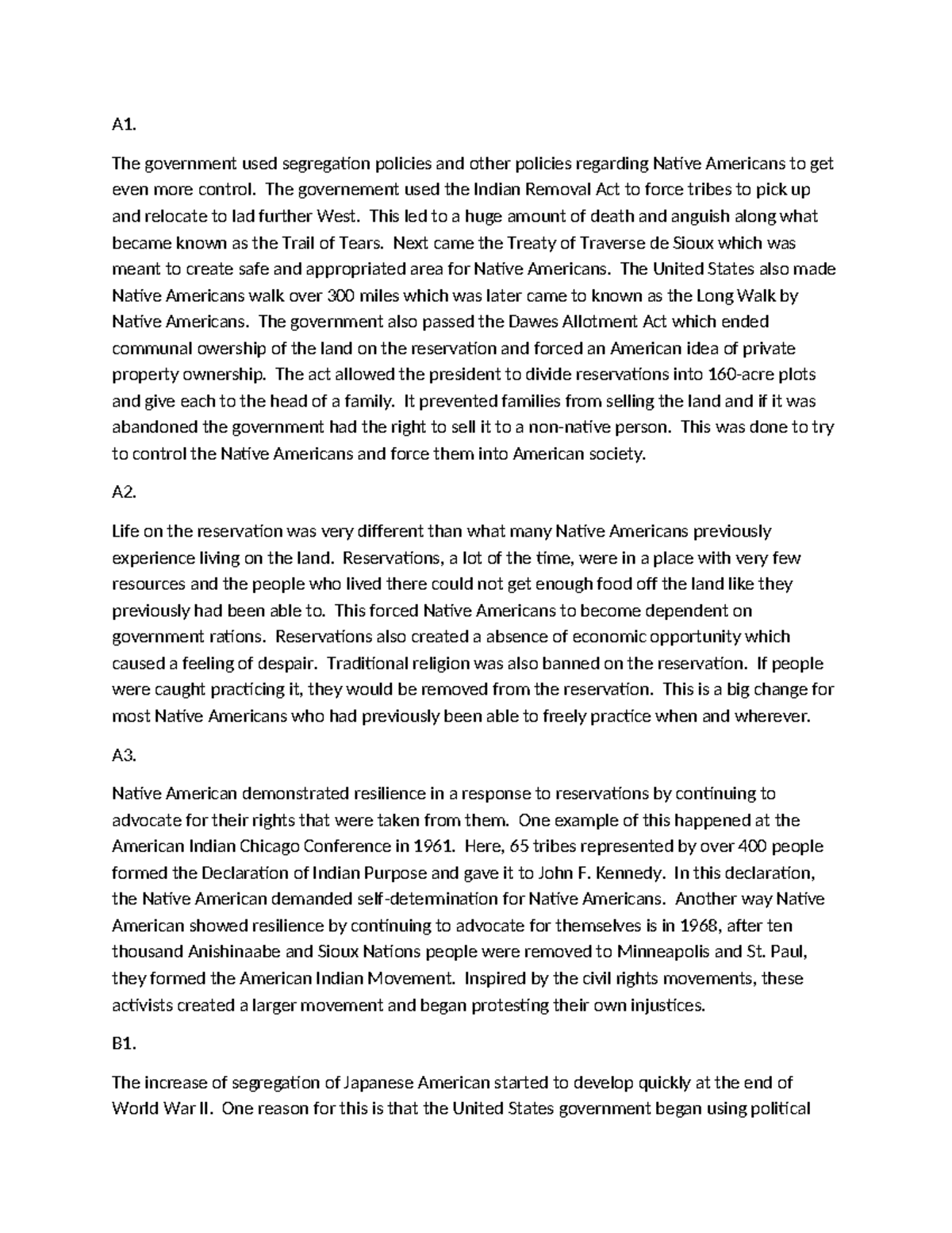 D267 - Task 3: Policies of Segregation and Resilience in America - Studocu