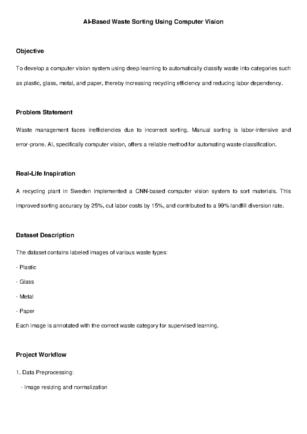Waste Sorting Using Computer Vision: Deep Learning Project Overview ...