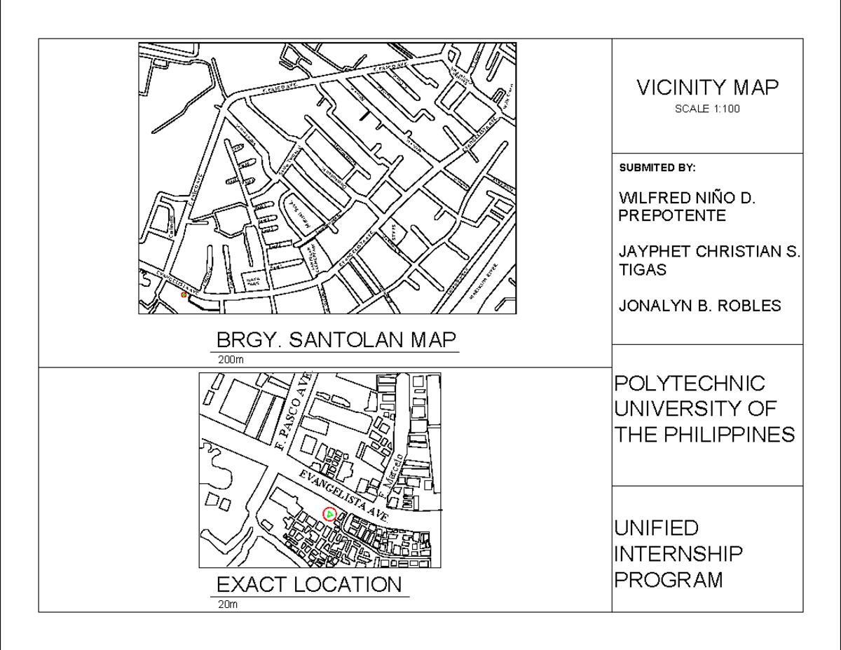 Vicinity Map of Santolan for Unified Internship Program - Studocu