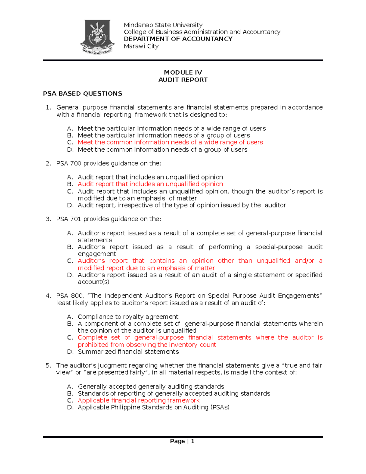 Module 4 - College of Business Administration and Accountancy ...