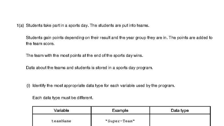 Programming and Algorithm Questions - Answers (OCR 2024) - Studocu