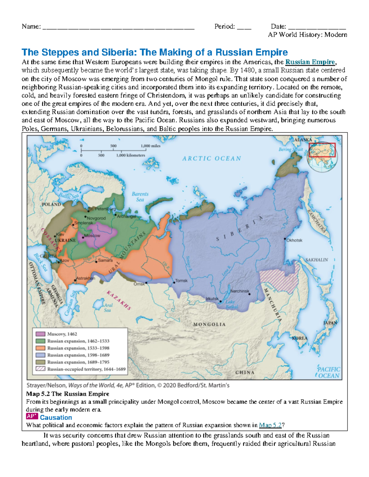AP World History: Modern - The Formation of the Russian Empire ...