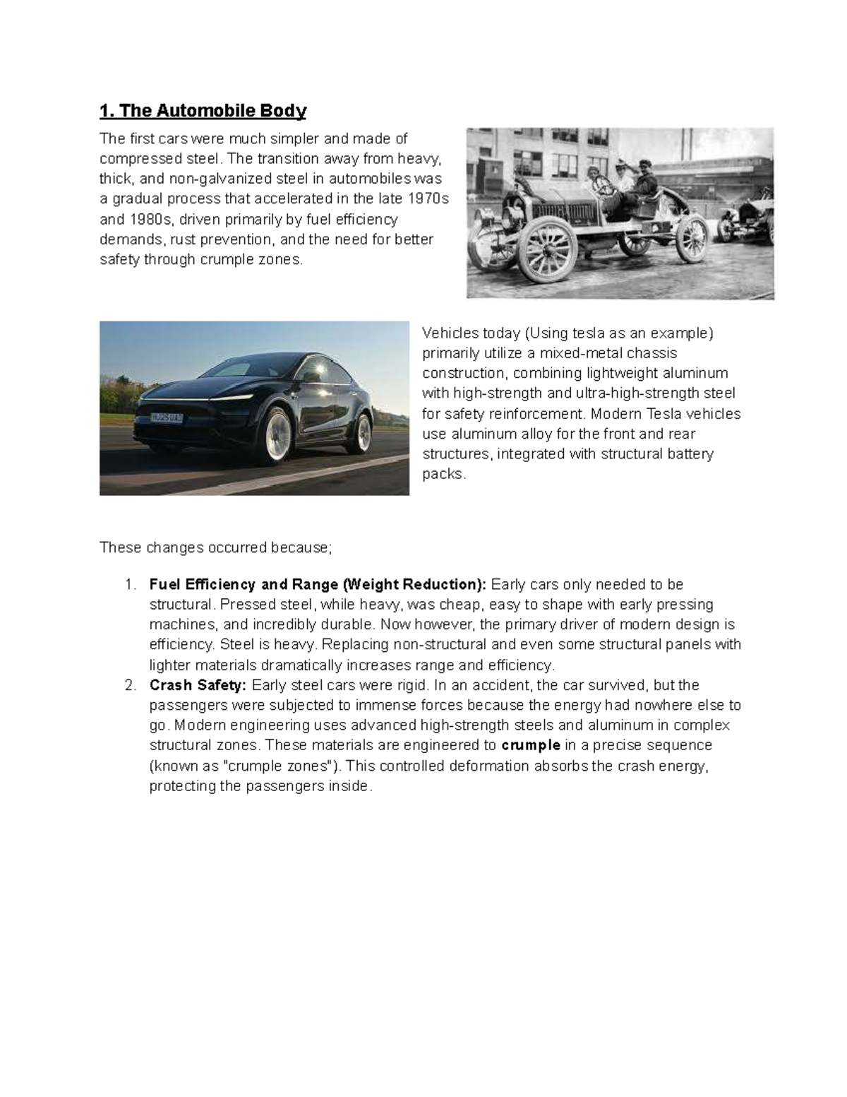 10.3 Changes in Materials: Evolution of Automobile Body Design - Studocu