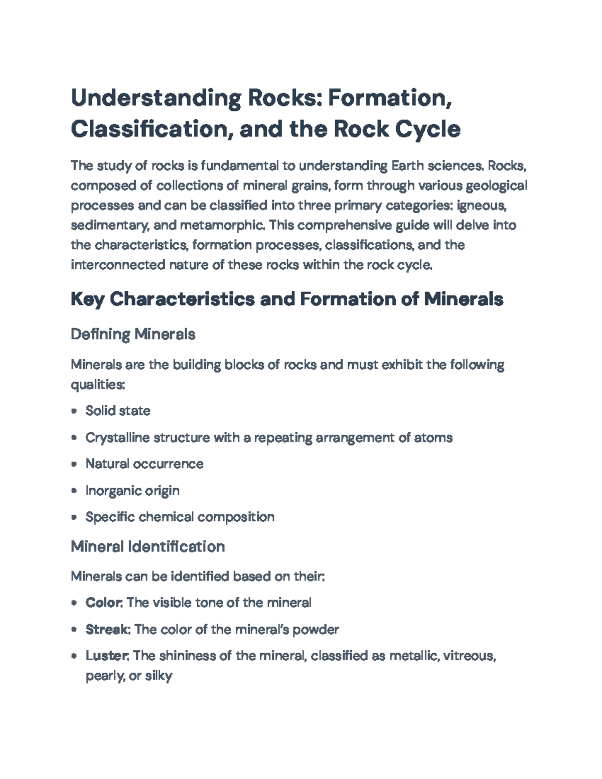 Geology 101: Understanding Rocks, Their Types, and the Rock Cycle ...