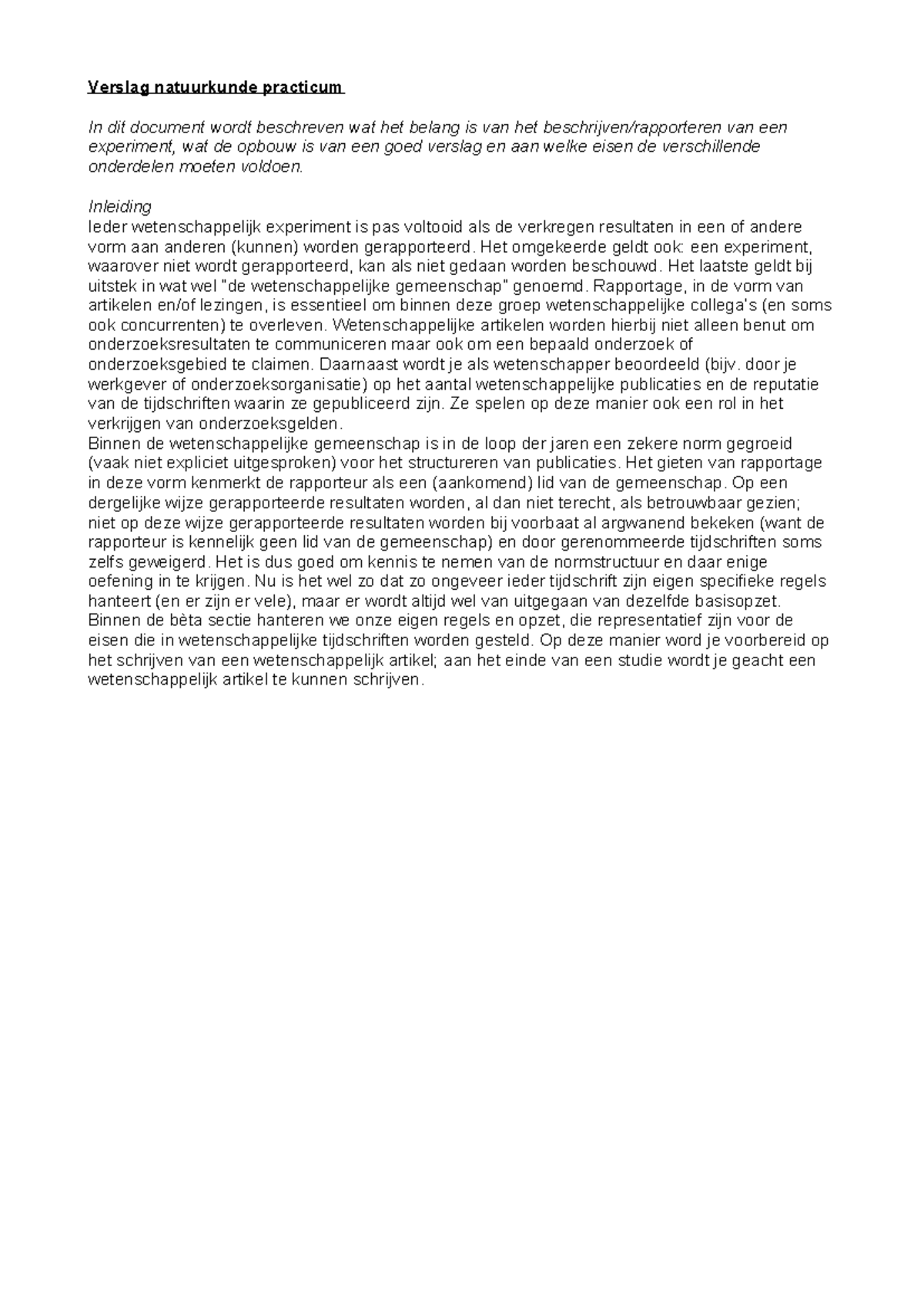 Natuurkunde Practicum Verslag: Opbouw en Rapportage Richtlijnen ...
