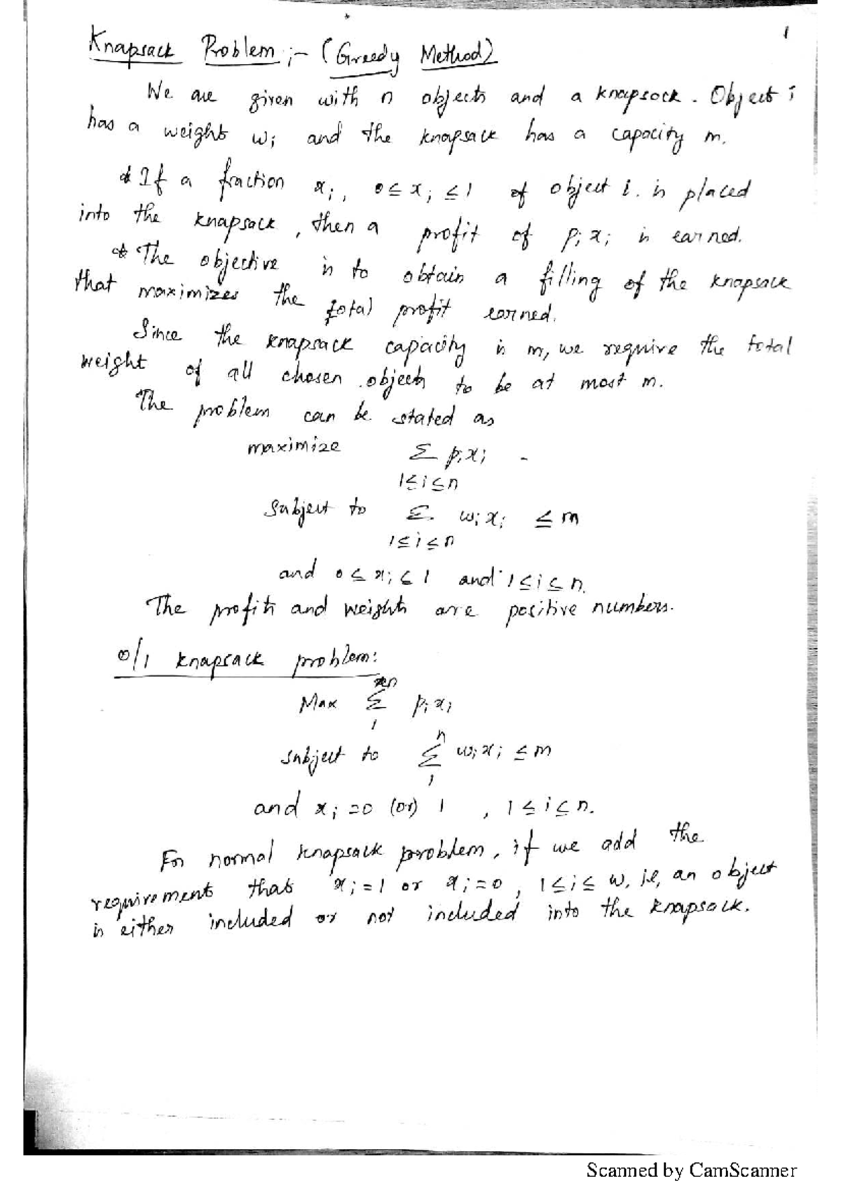 Knapsack Problem & Optimal Merge Patterns: Greedy & Dynamic Approaches ...