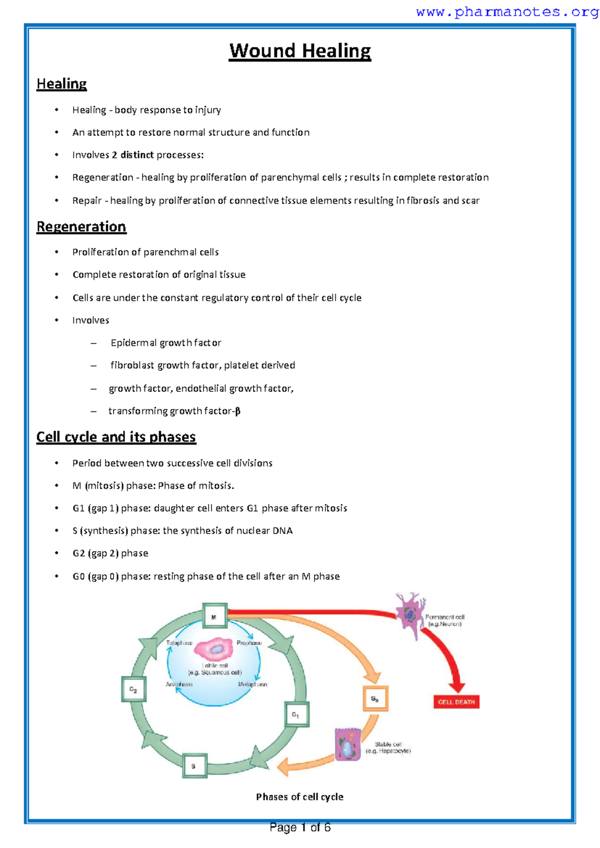 Wound Healing (BIO 301) - Comprehensive Study Notes on Healing ...