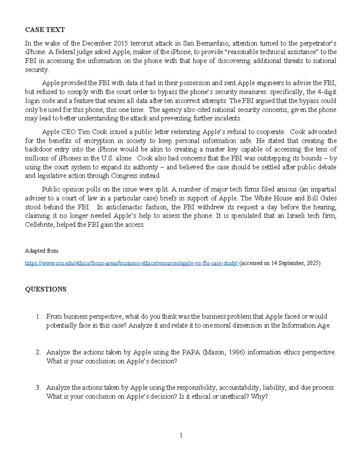 Apple iPhone Case Study: Ethics & Business Dilemmas (CASE STUDY) - Studocu