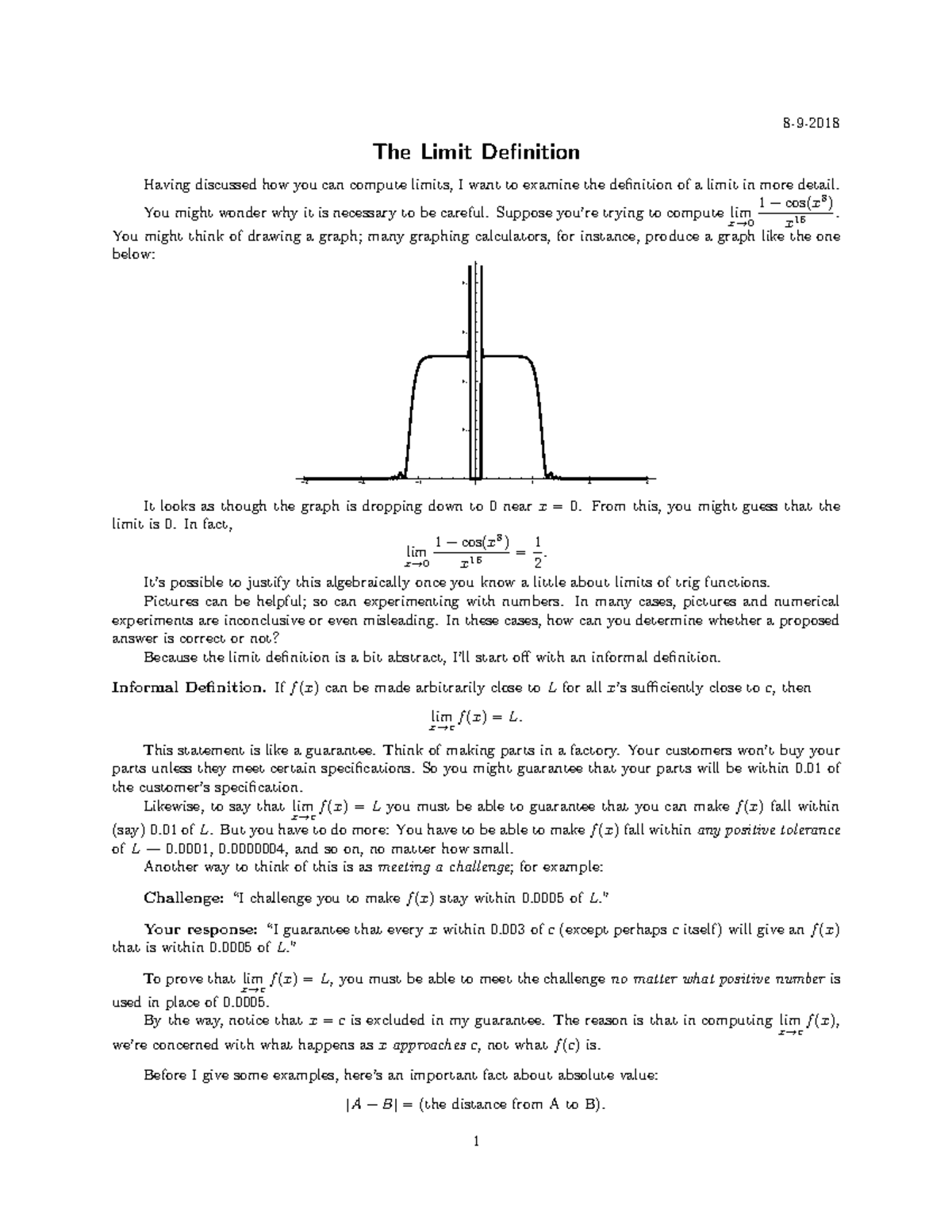 Limit Definition and Examples in Calculus (MATH 101) - Studocu