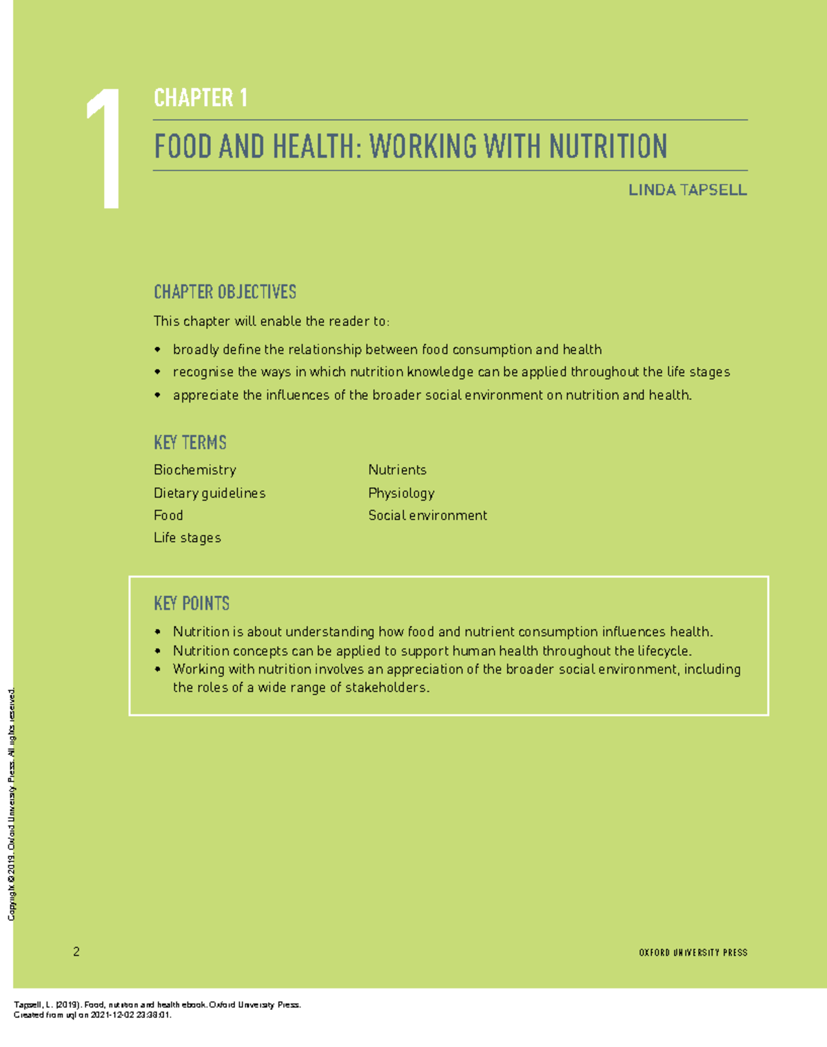 Food, Nutrition and Health e Book - ( Extended Contents) chapter 1 - 2 ...