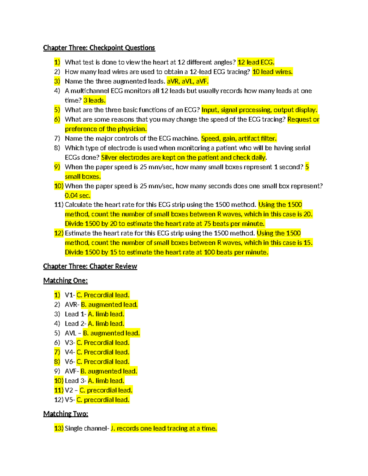 ECG 101: Chapter Three Checkpoint & Review Questions - Studocu
