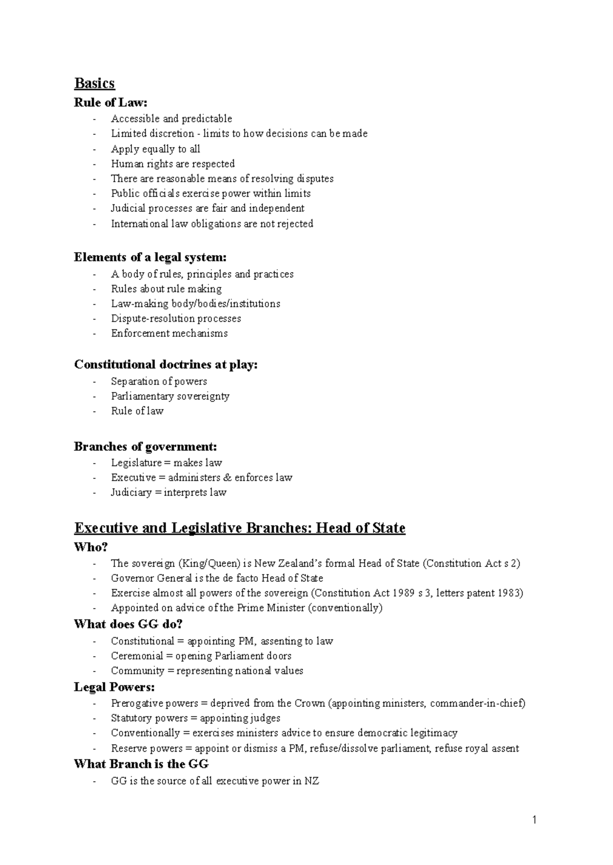 Law Cheat Sheet 1: Key Concepts of the Rule of Law and Governance - Studocu