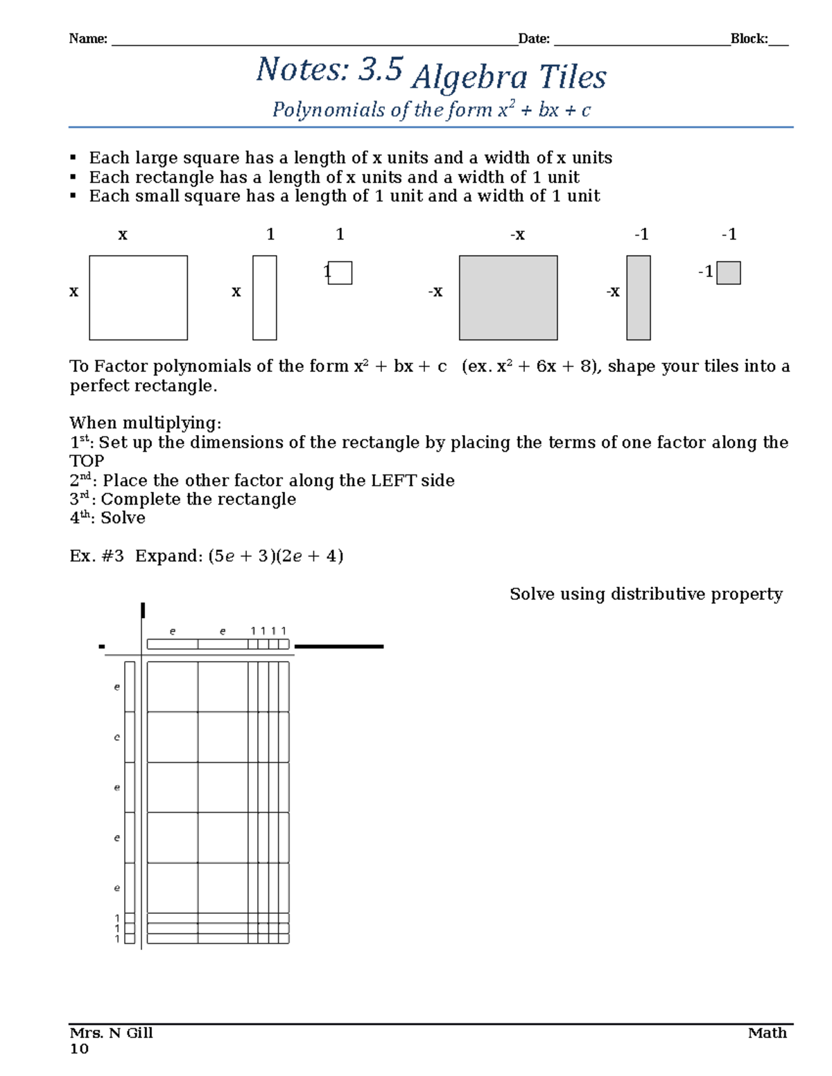 Notes 3 - Polynomial Practice - Name: - Studocu