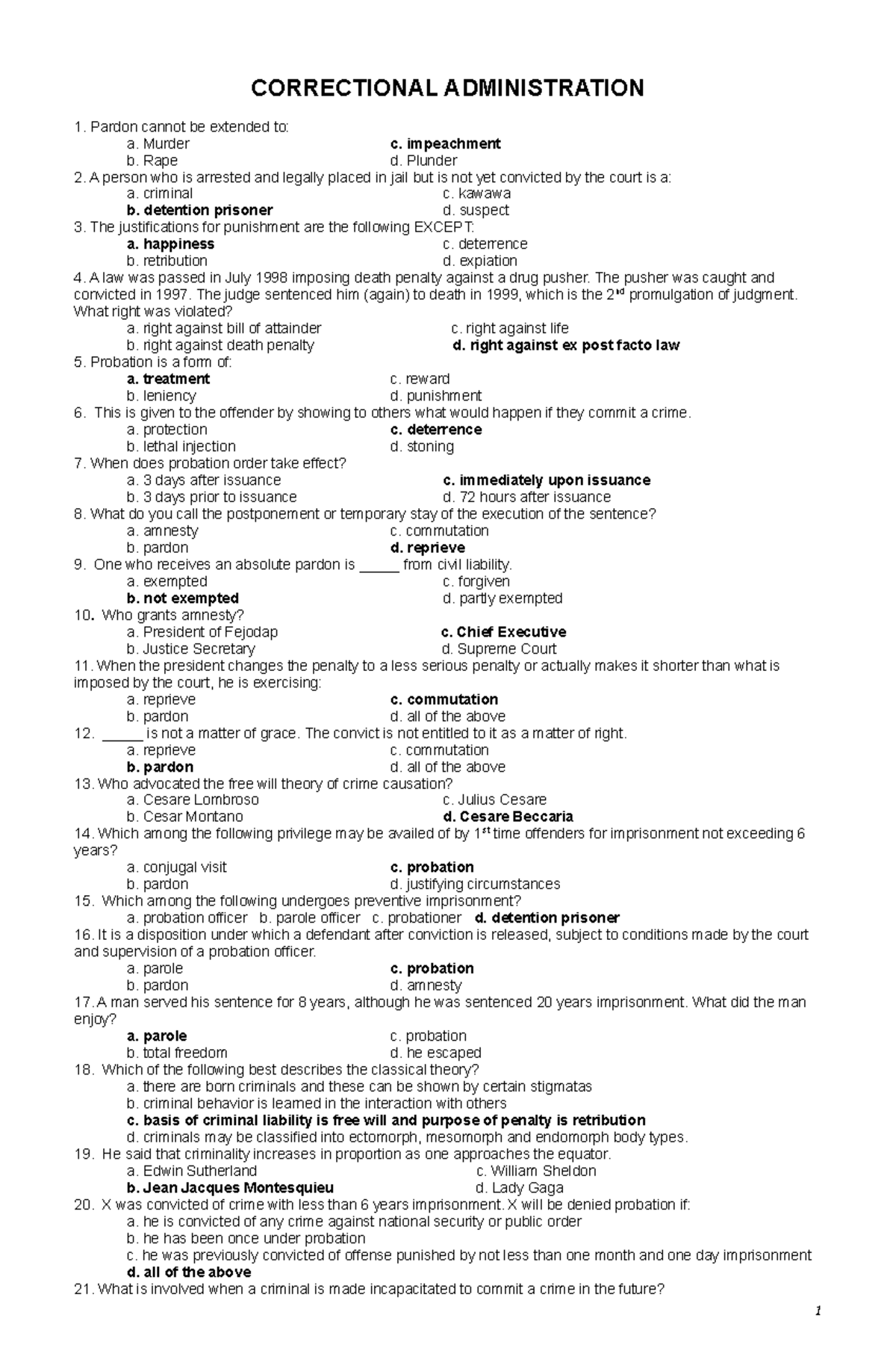 Corrections-PRC: Key Concepts and Procedures for 3rd Year Criminology ...