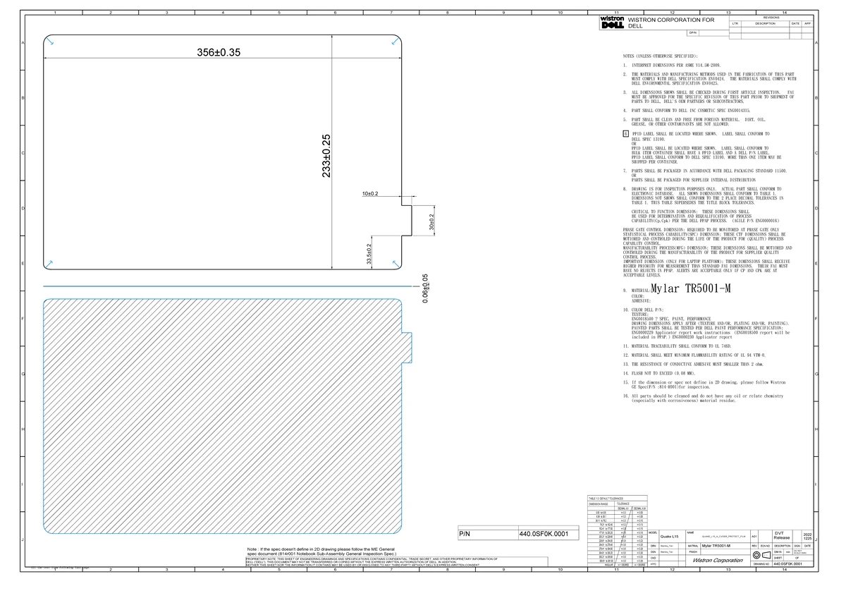 WISTRON CORPORATION DELL PART INSPECTION SPECIFICATIONS 440 - Studocu