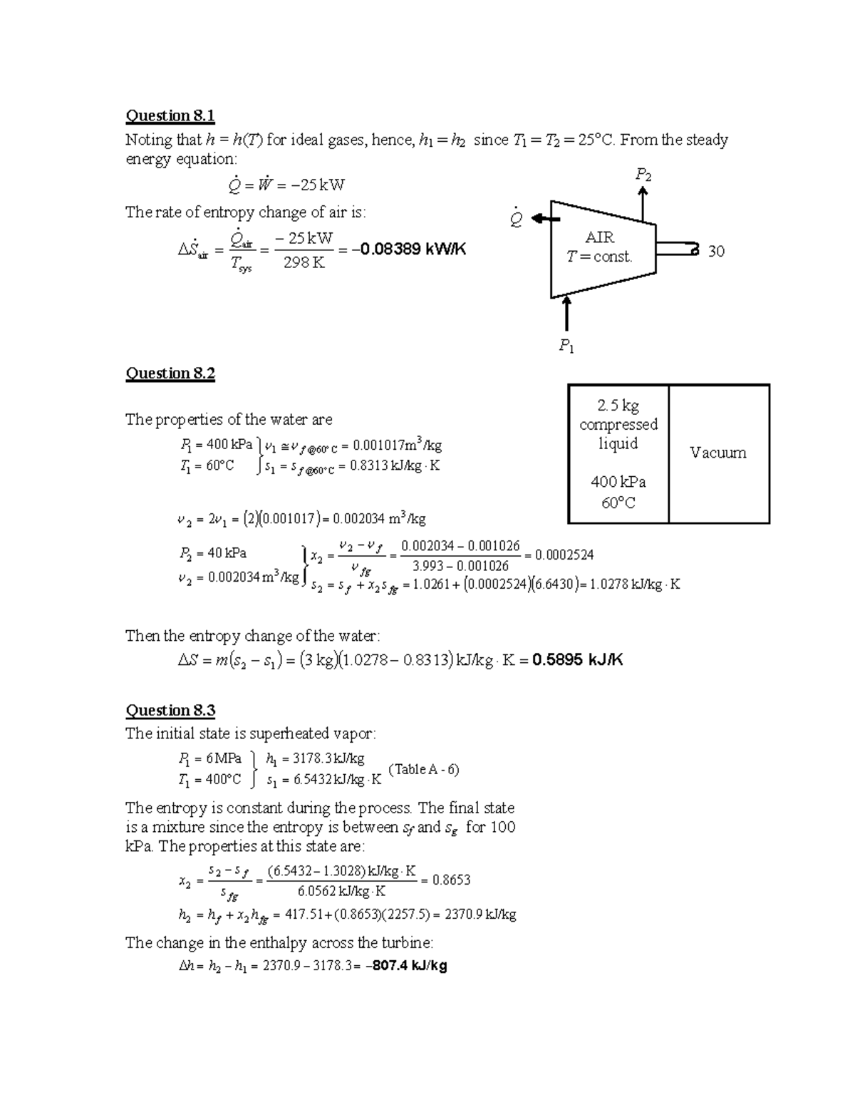 Solution #8 - Detailed Analysis of Thermodynamic Processes - Studocu