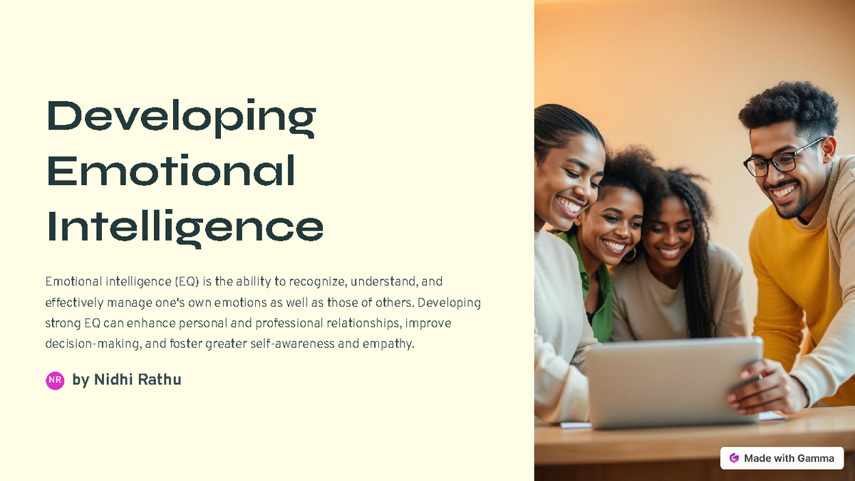 Developing Emotional Intelligence: Key Concepts and Practices - Studocu