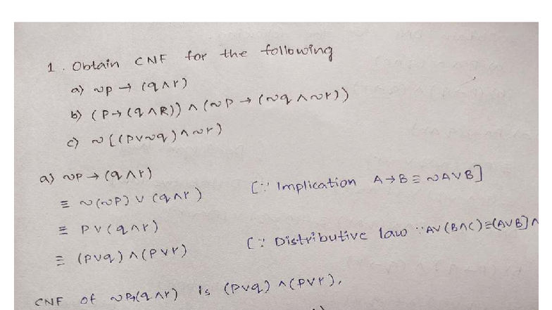 CNF DNF - MFCS DNF and CNF examples - Computer Science - 1. Obtain CNF ...