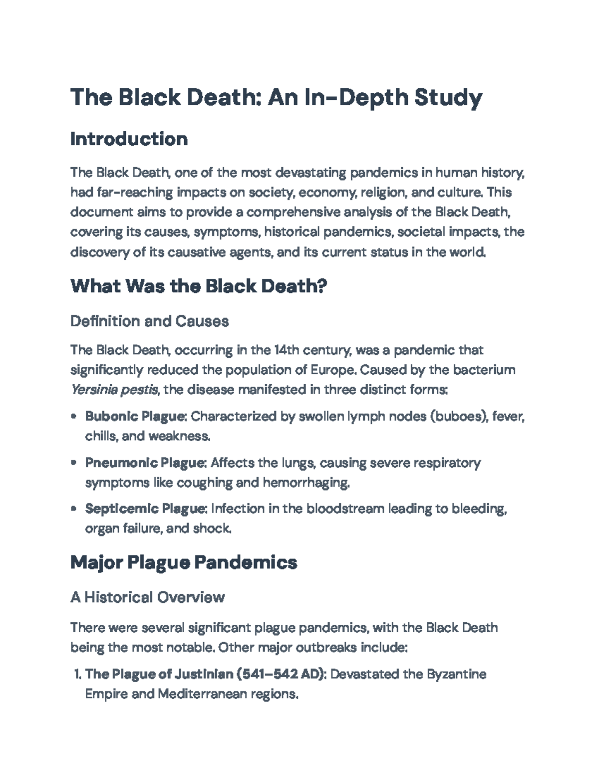 The Black Death: Causes, Impacts, and Historical Overview - The Black ...