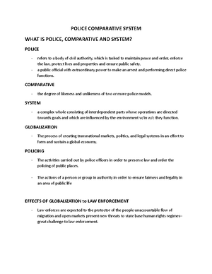 LEA-2 ( Module 3) - comparative models in policing - MODULE 3 ...