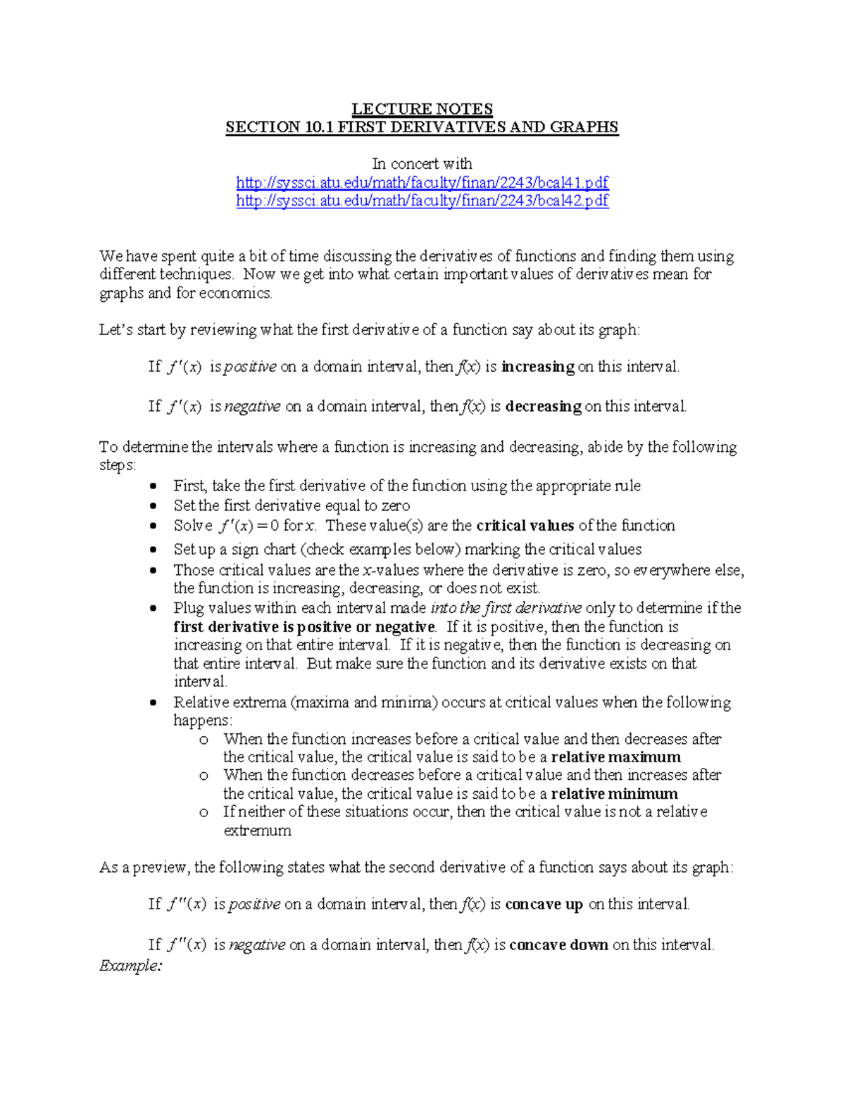 First Derivative Analysis and Graph Behavior - Calculus 2243 Lecture ...