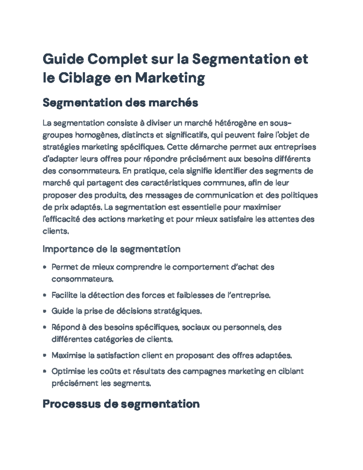 Guide Complet sur la Segmentation et Ciblage en Marketing (MKT 101) - Studocu