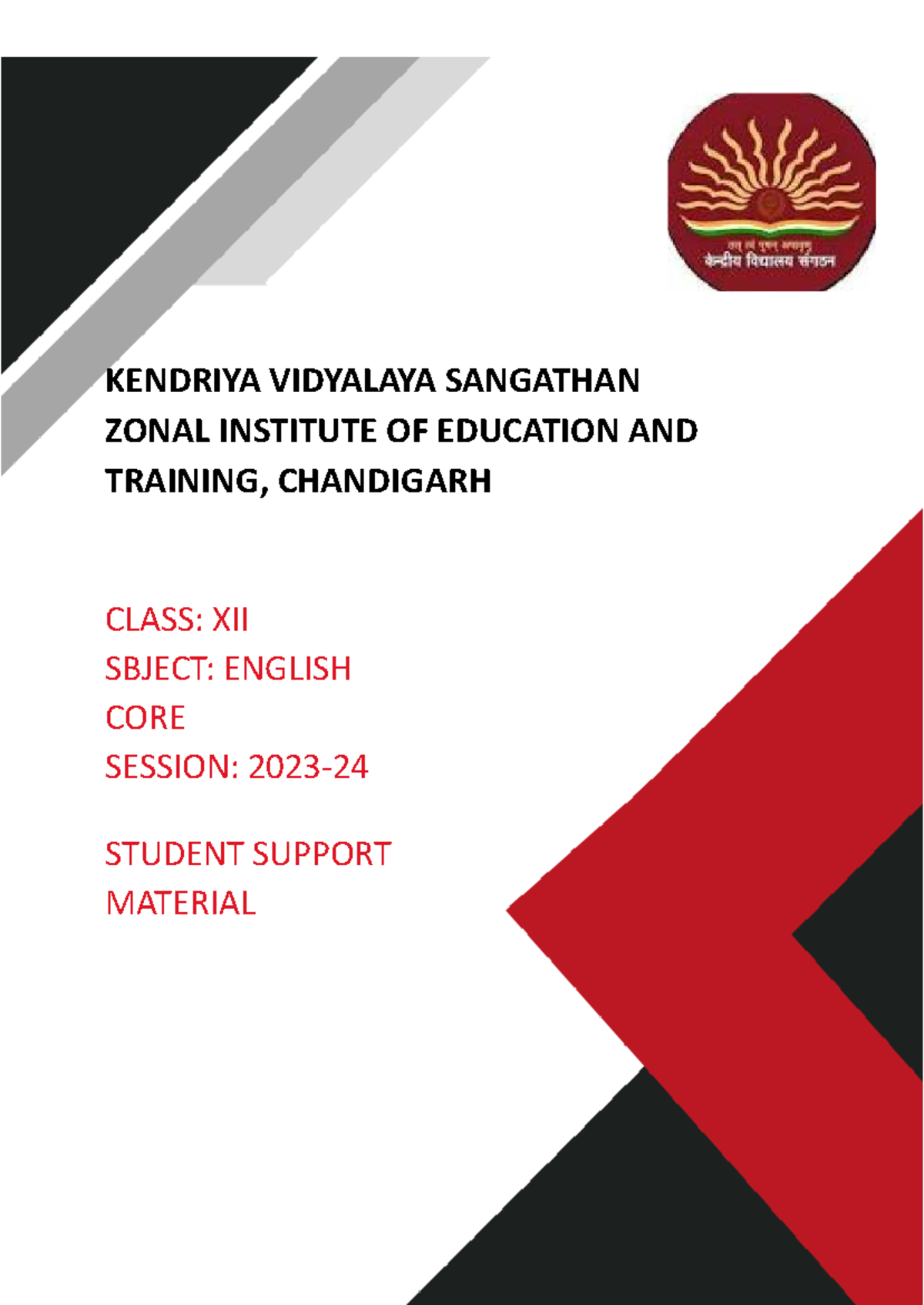 Class XII English Core Support Material (Code No. 301) - Studocu