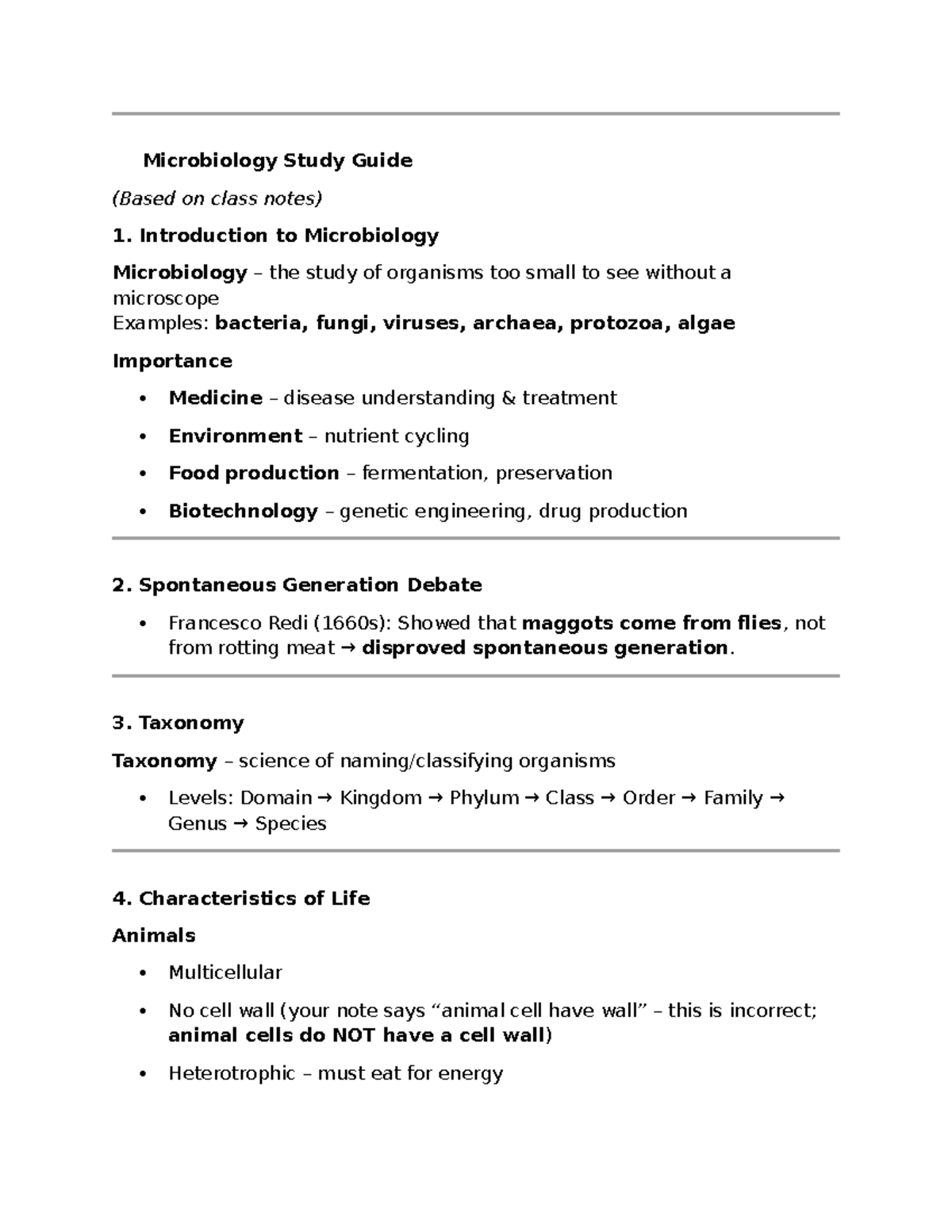 Microbiology Study Guide: Key Concepts & Historical Figures (BIO101 ...