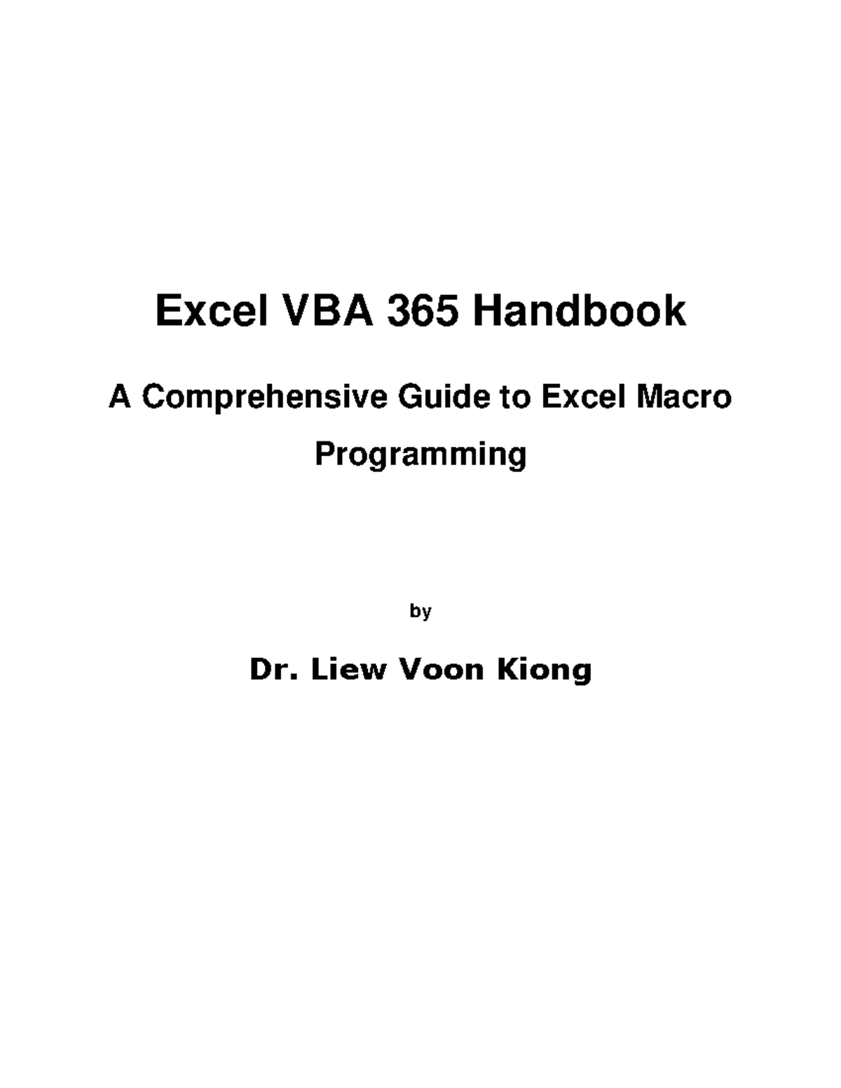 Excel VBA 365: A Comprehensive Guide to Macro Programming - Studocu