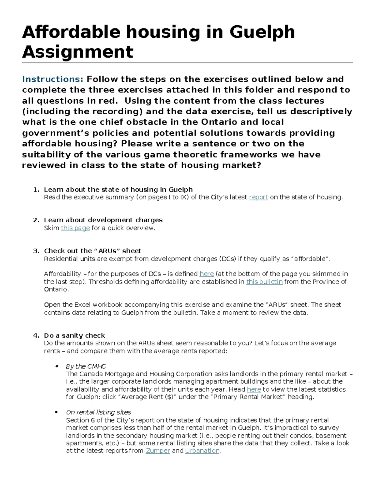 Affordable Housing in Guelph: Data Assignment & Analysis - Studocu