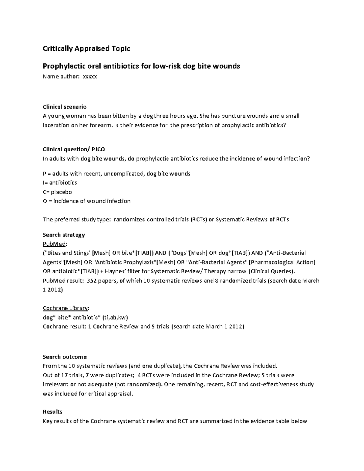 Critical Appraisal of Prophylactic Antibiotics for Dog Bites: A Review ...
