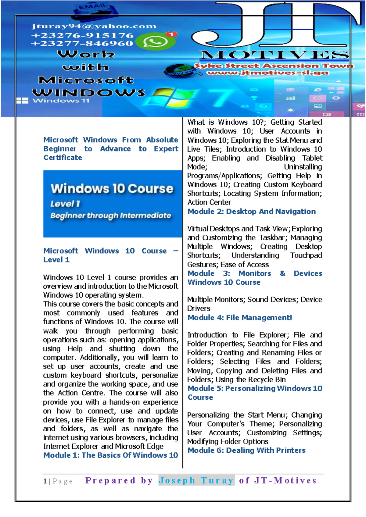 Microsoft Windows 10 Course - Level 1 & 2 Overview and Introduction ...