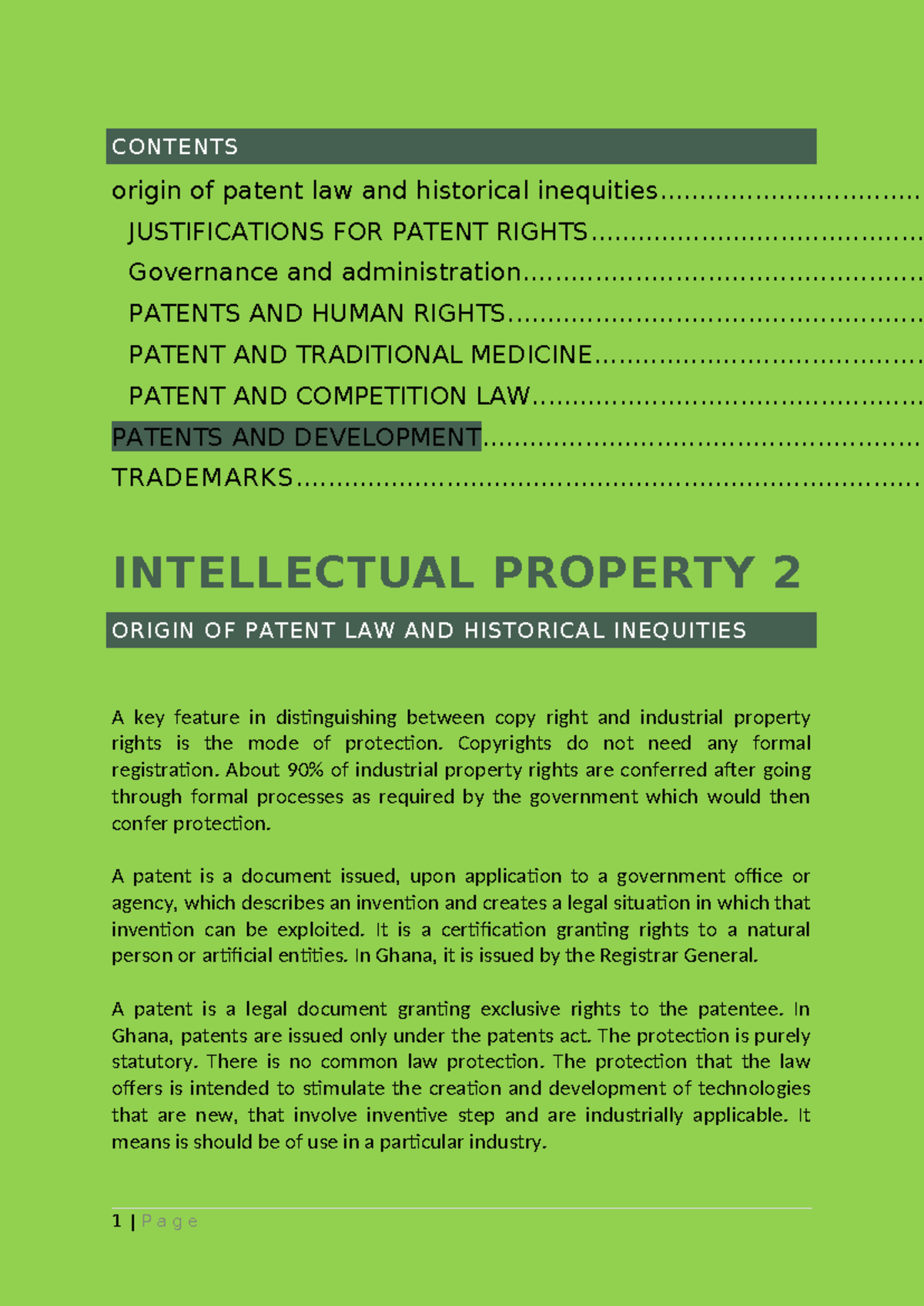 Intellectual Property 2: Historical Inequities and Justifications for ...