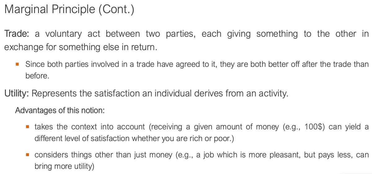 Marginal Principle & Utility in Trade: Key Concepts Explained - Studocu