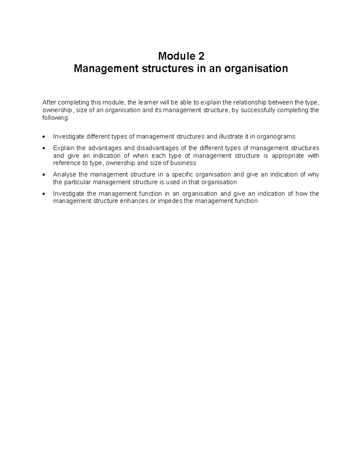 Management Structures in Organizations: Types and Functions - MNGT101 ...