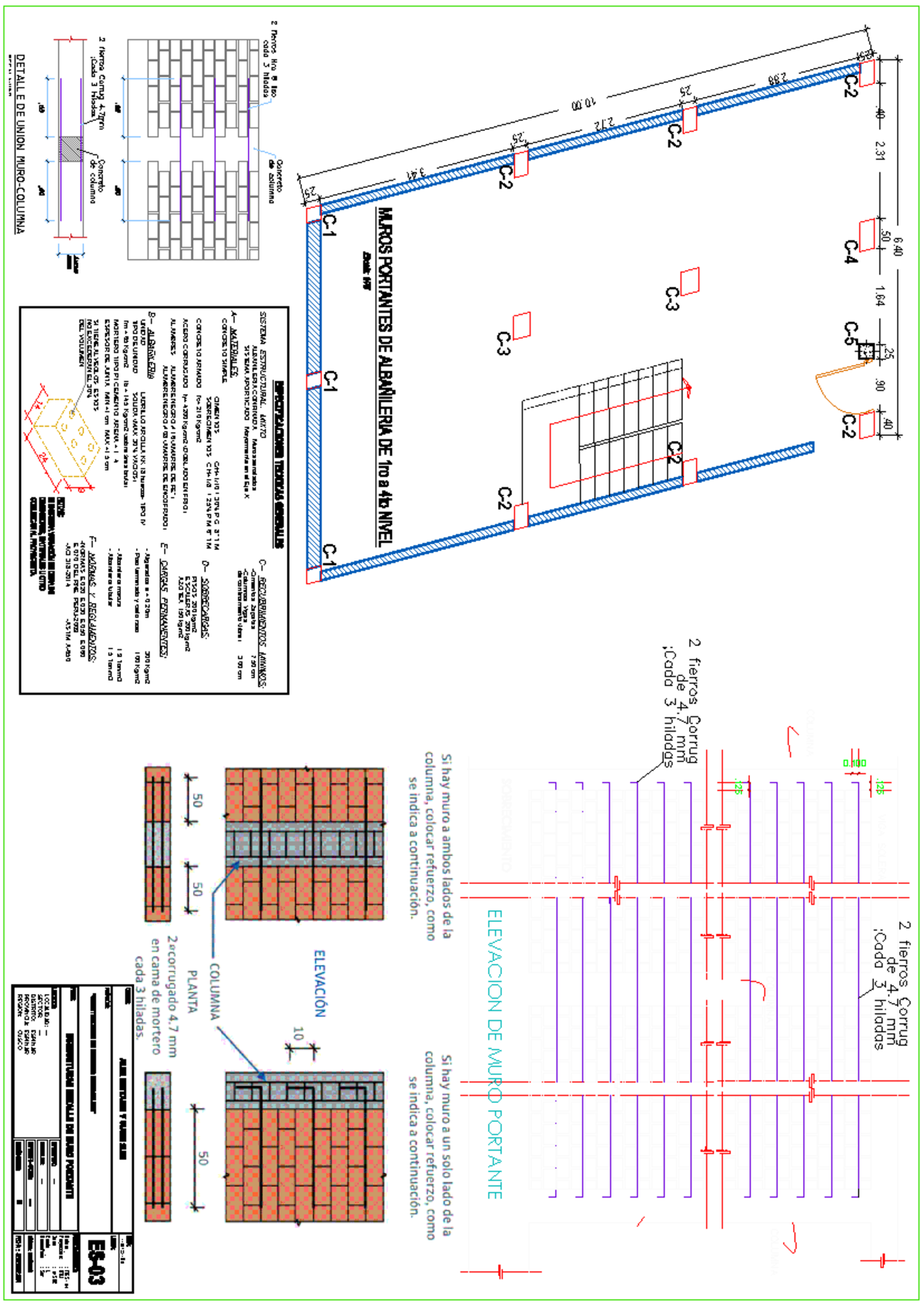 ES-03 MURO Portante - plano de vivienda - . 2. . 1. . . . 6. . 2. . 2 ...