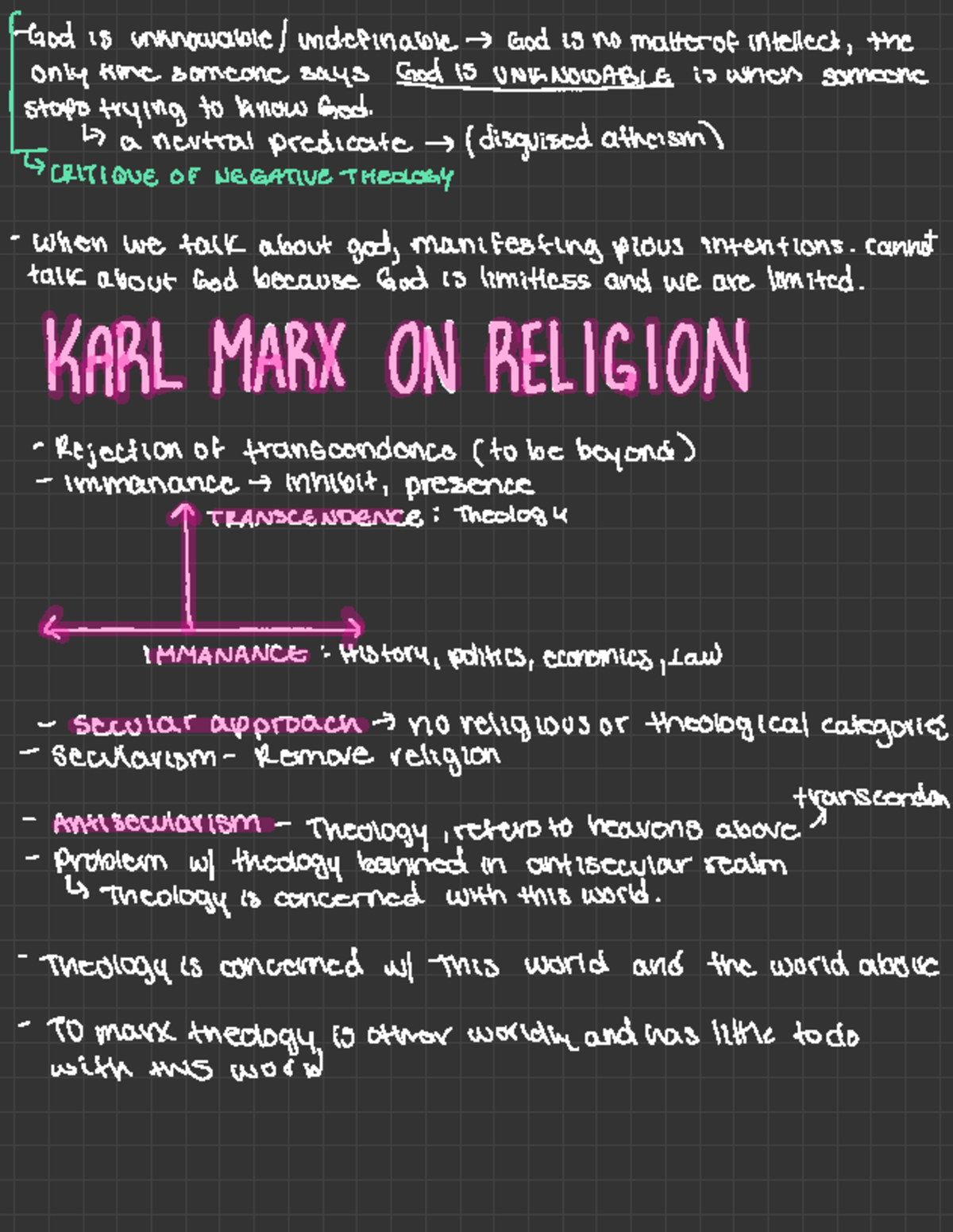 Karl Marx On Religion -God's unknowable/undefinable -> God is no ...
