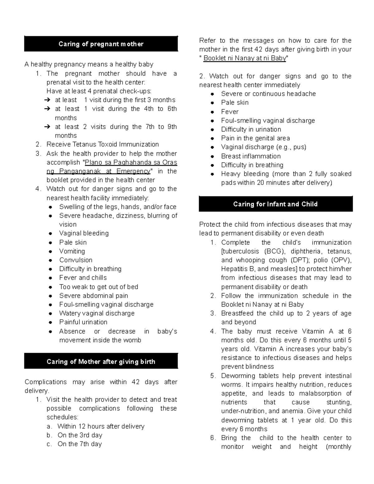 NCM 104 Lecture: Overview of DOH Family Planning Methods - Studocu