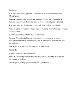 James questions - PHIL-1030 with Dr. Meredith Questions on “The Will to ...