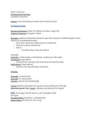 Stat Exam #1 Cheat Sheet: Key Concepts and Definitions - Studocu