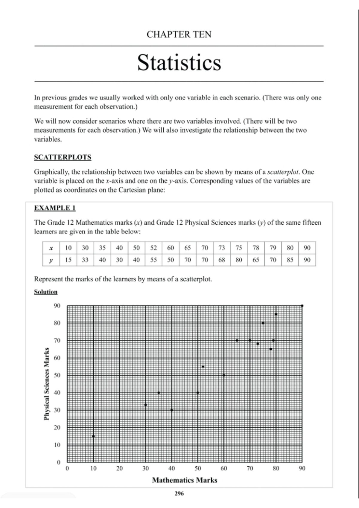 Statistics Gr 12 - Chapter 10: Exploring Relationships Between Variables - Studocu